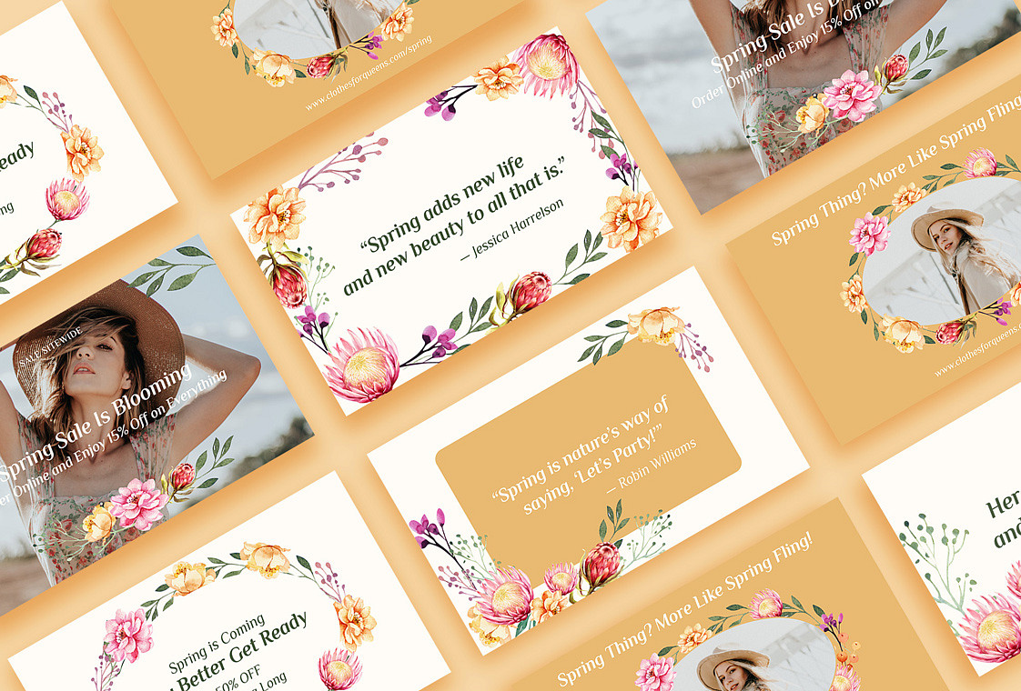 Spring Sale and Quote Set | Renderforest