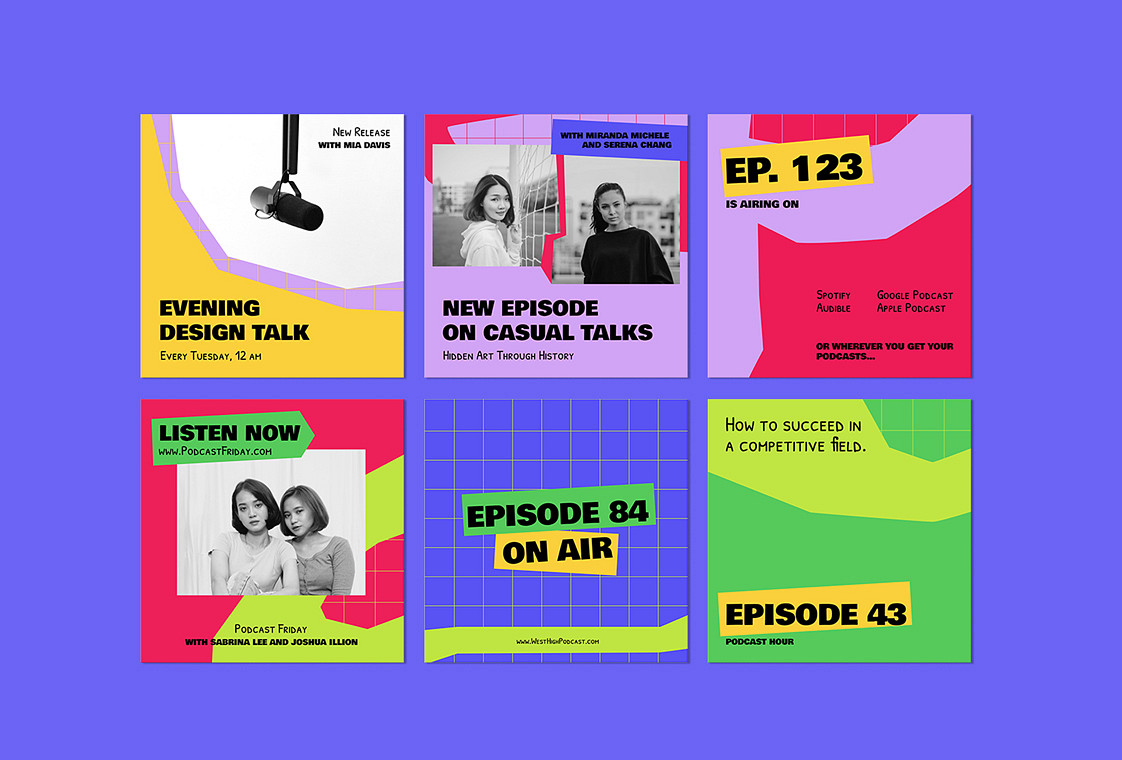 Creative Podcast Announcement Set | Renderforest