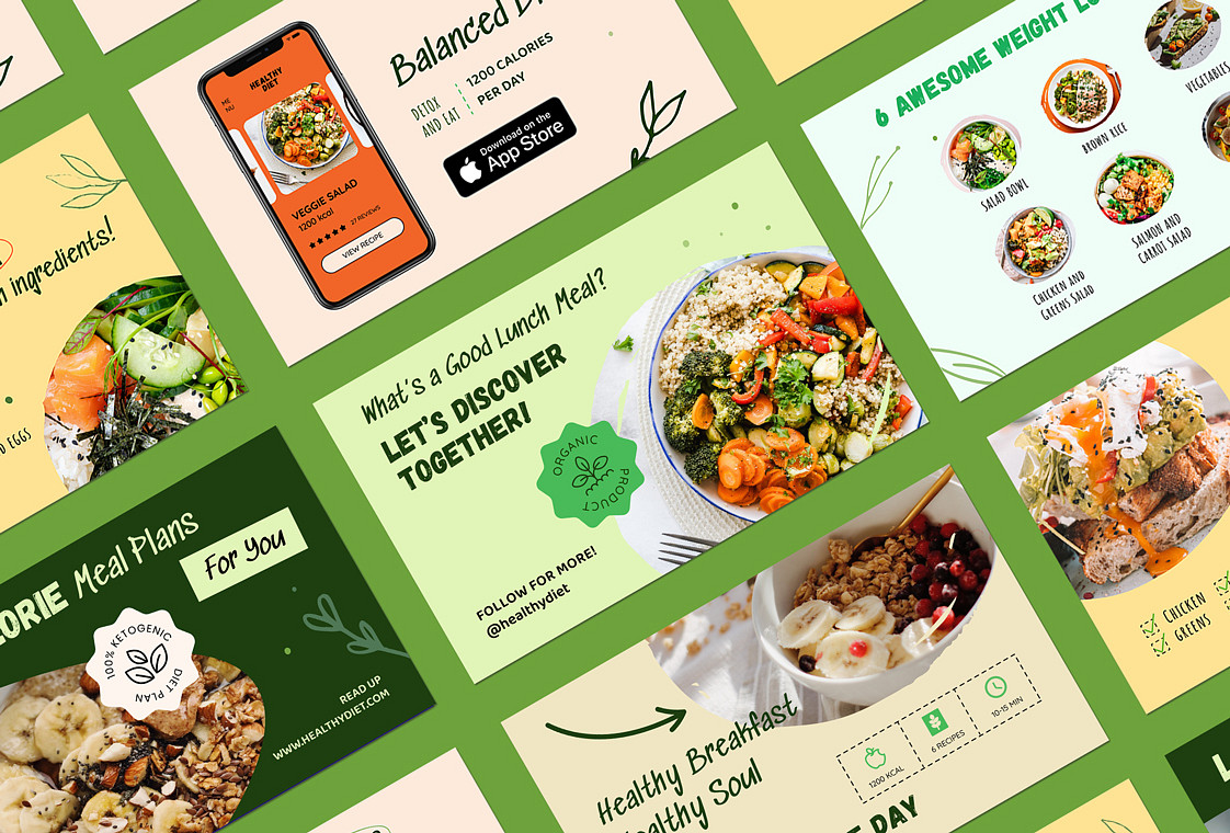 Healthy Meal Prep Visuals Set | Renderforest