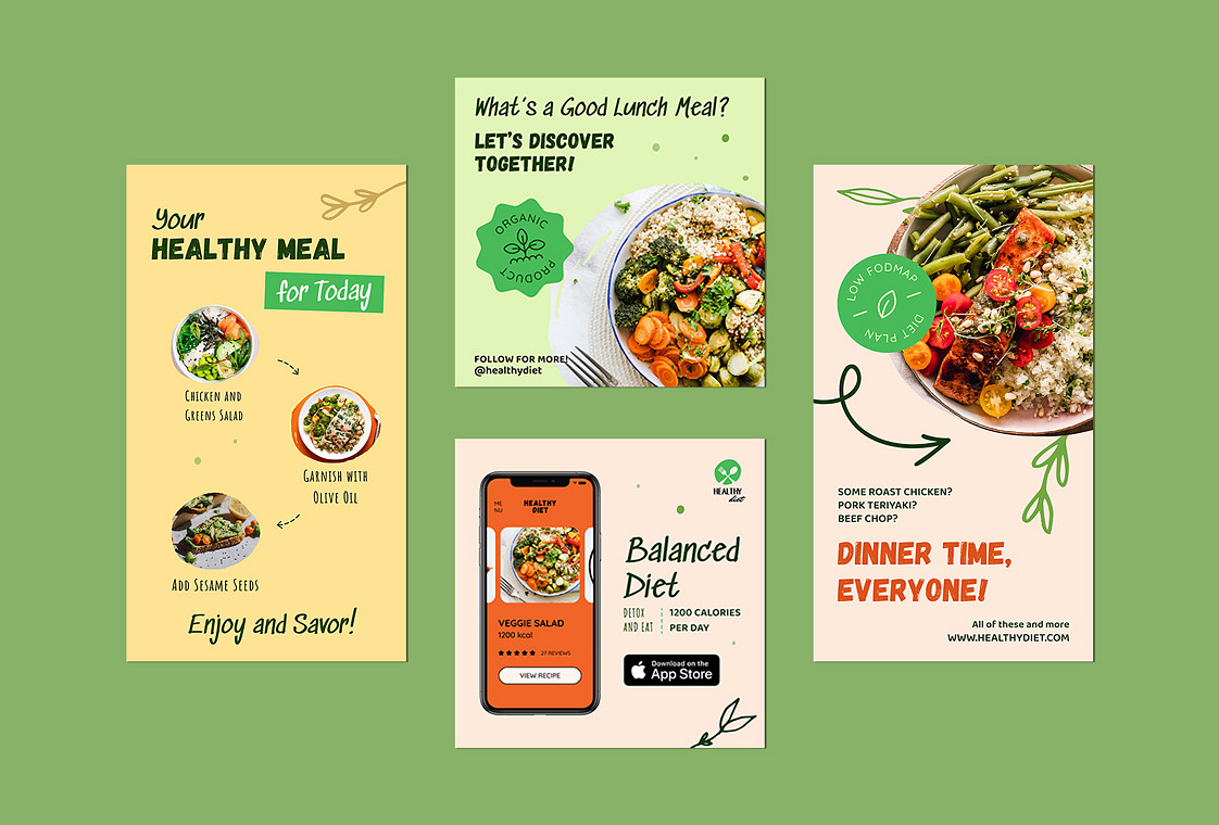 Healthy Meal Prep Visuals Set | Renderforest