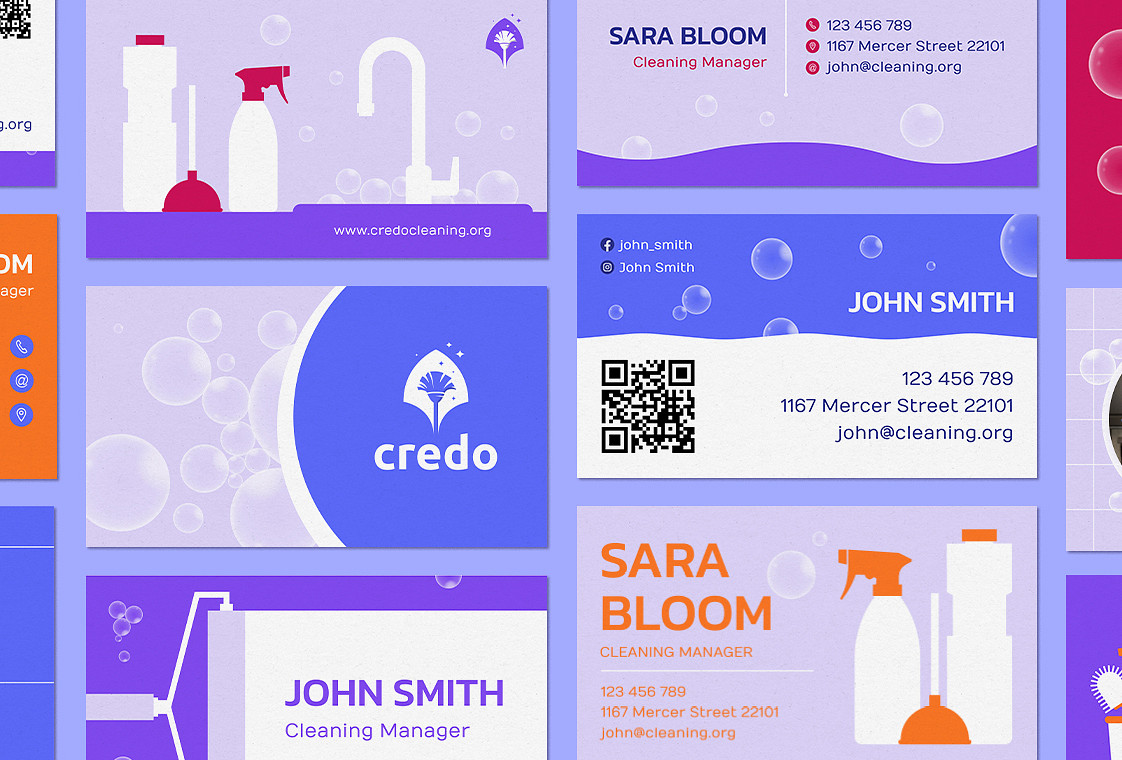 Cleaning Company Business Cards | Renderforest