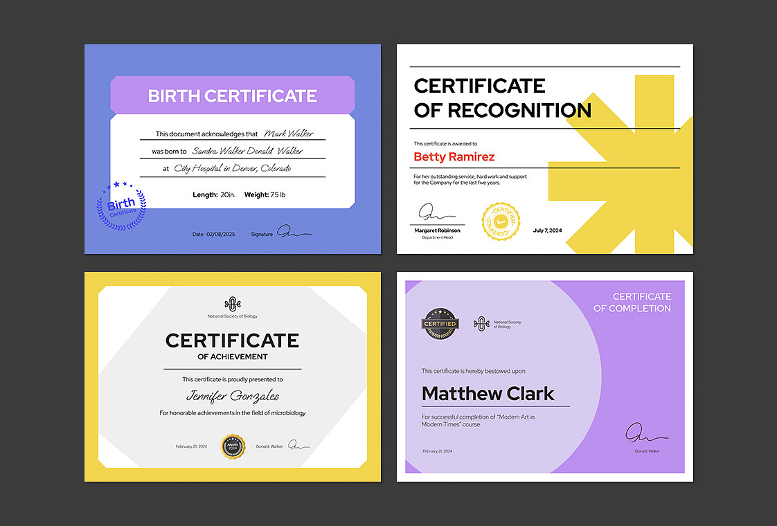 Certificados minimalistas | Renderforest