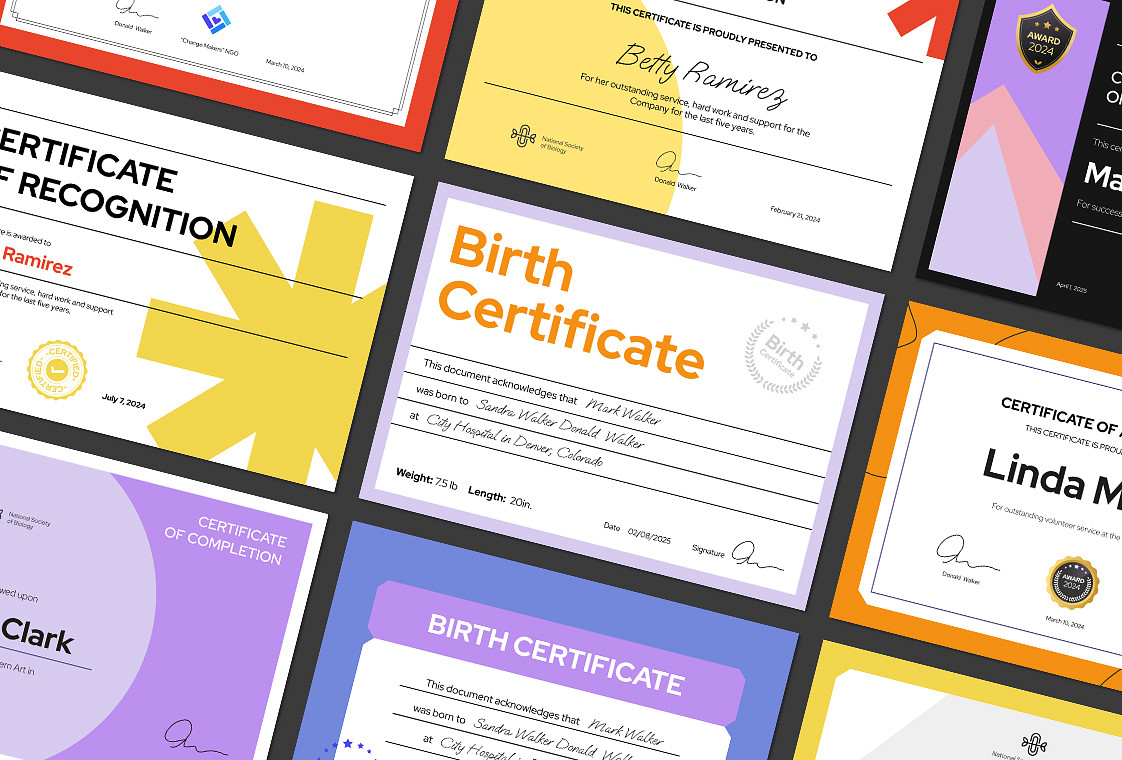 Minimalistic Certificates | Renderforest