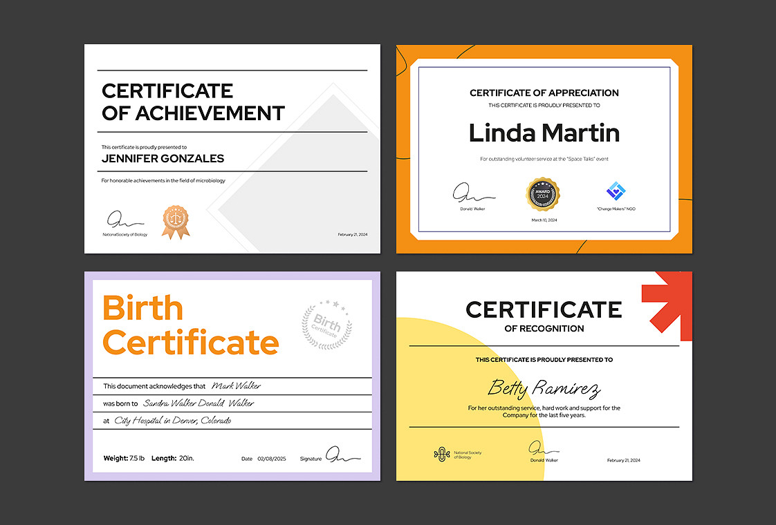 Minimalistic Certificates | Renderforest