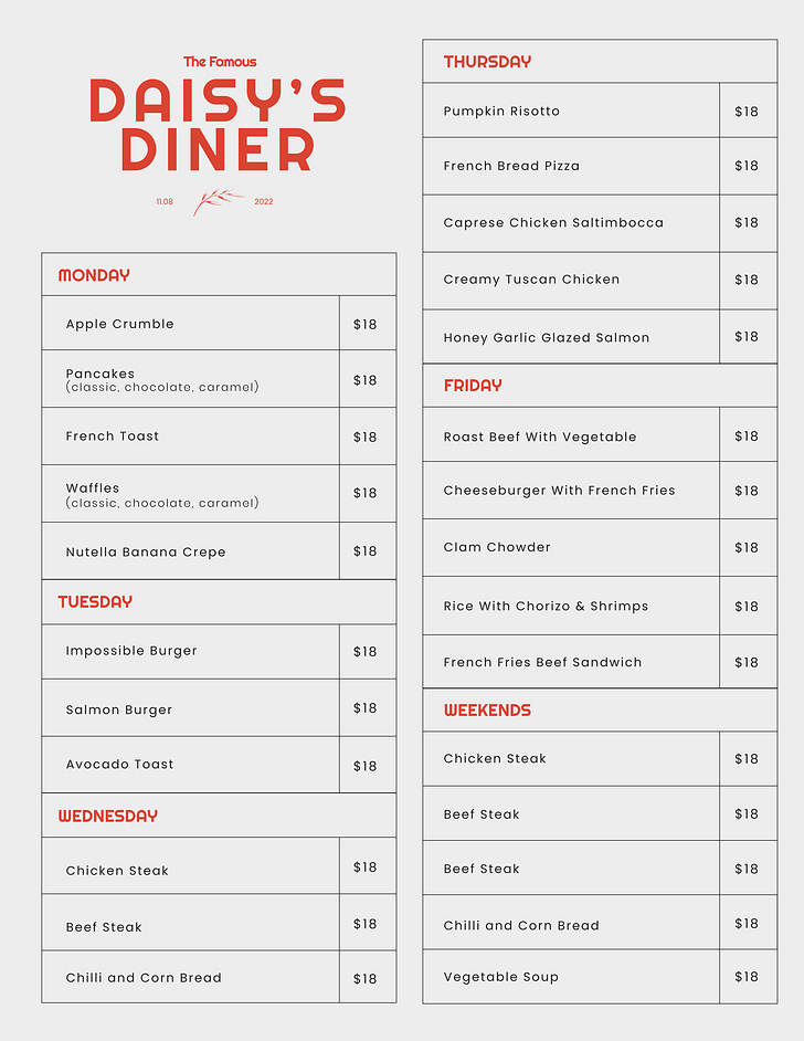 Plantillas de menú moderno | Renderforest