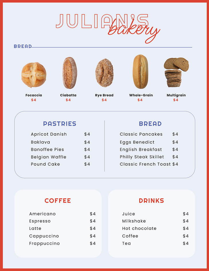 Plantillas de menú moderno | Renderforest