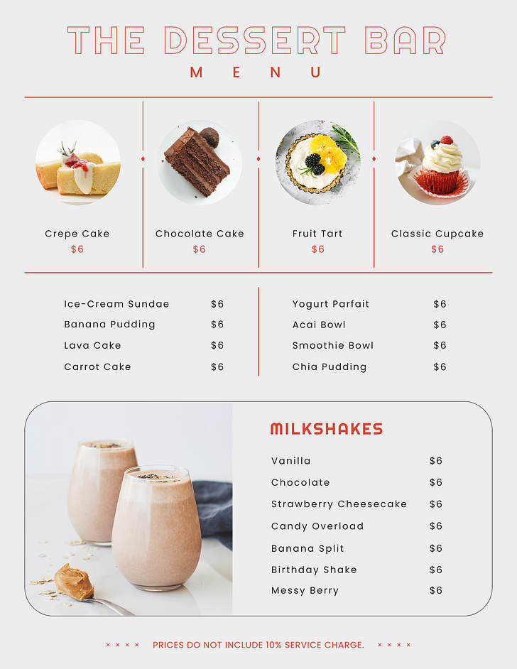 Modern Menu Templates | Renderforest