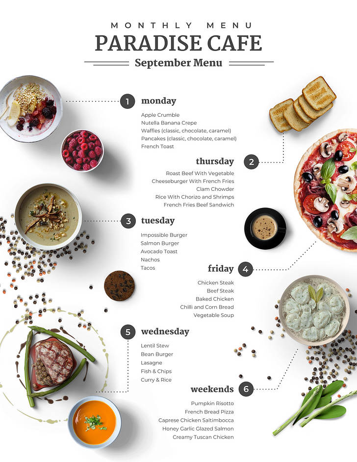 Realistic Menu Designs | Renderforest