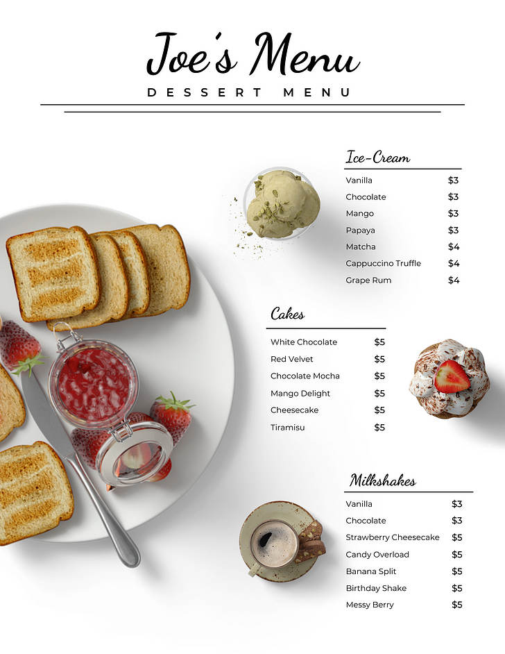 Realistic Menu Designs | Renderforest