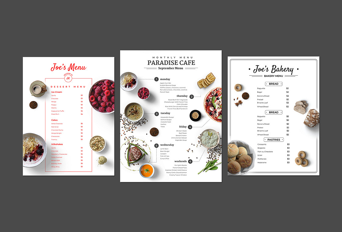 Realistic Menu Designs | Renderforest