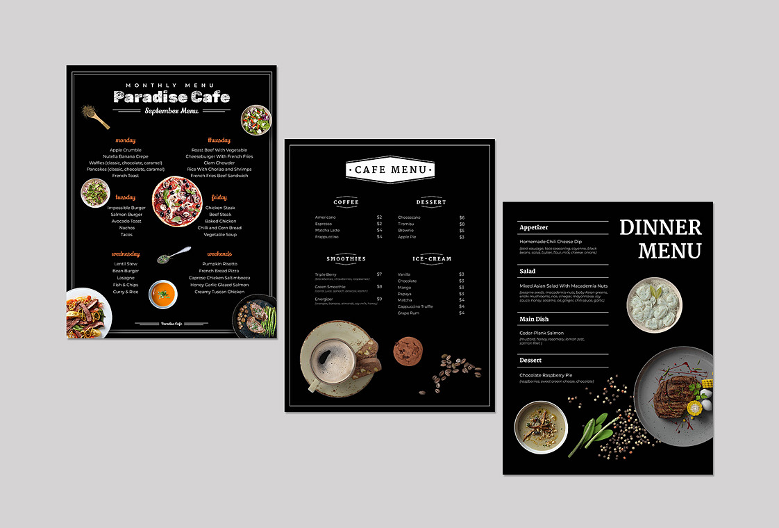 Realistic Menu Designs | Renderforest