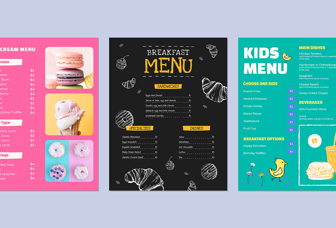Menu Templates With Illustrations | Renderforest