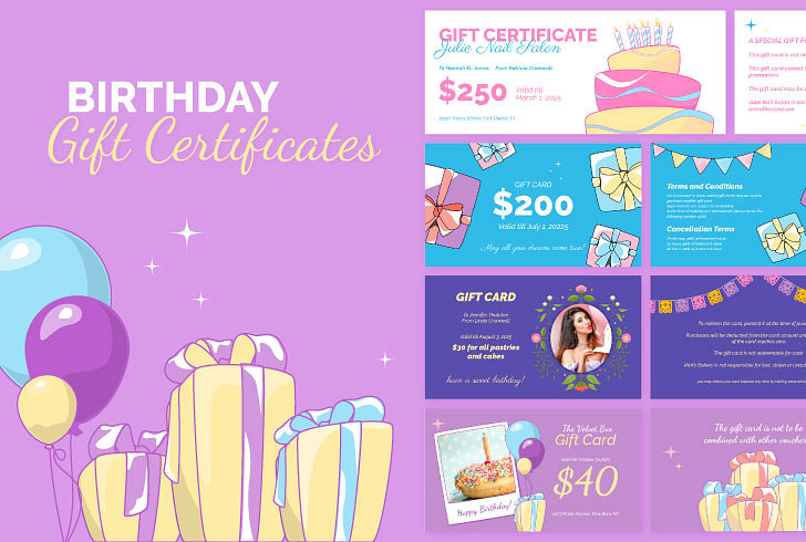 Creative gift certificate templates | Renderforest