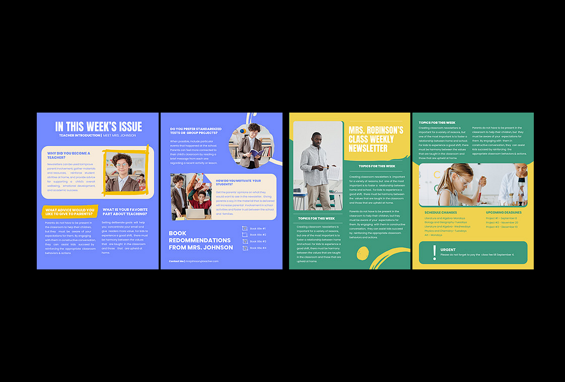 Vibrant School Newsletter Templates | Renderforest