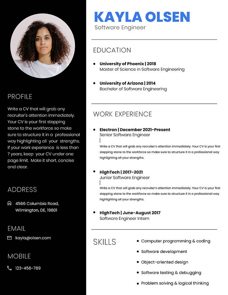 نماذج سيرة ذاتية للشركات | Renderforest