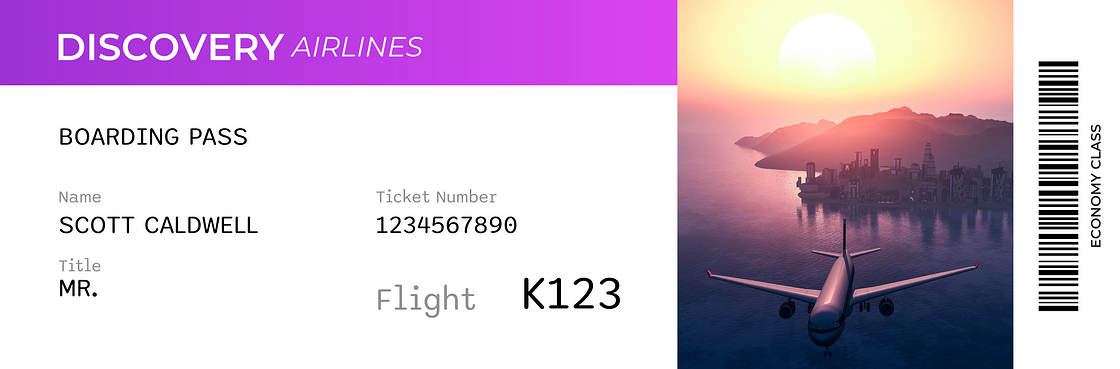 Flugticket Vorlagen | Renderforest
