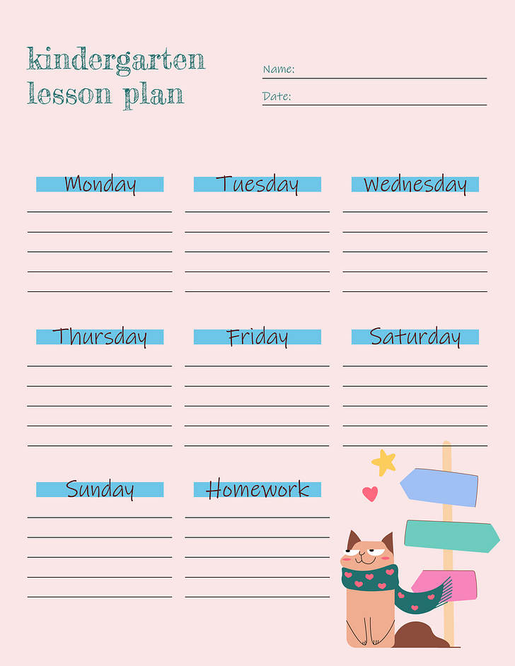 Colorful Lesson Plan for Kids | Renderforest