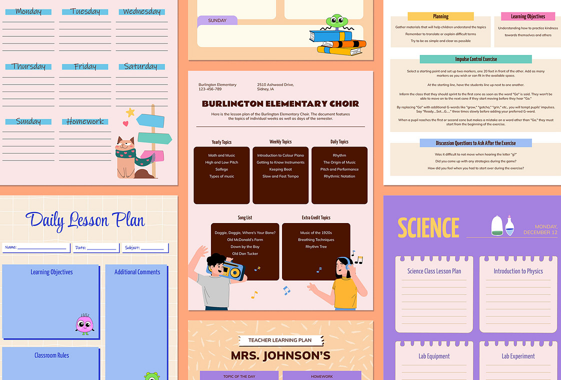 Colorful Lesson Plan for Kids | Renderforest