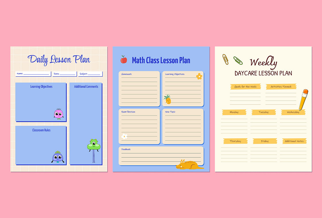 Colorful Lesson Plan for Kids | Renderforest