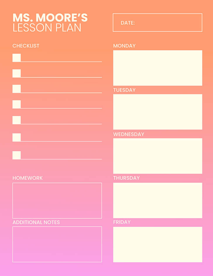 Minimalistic Lesson Plans for Everyday Use | Renderforest