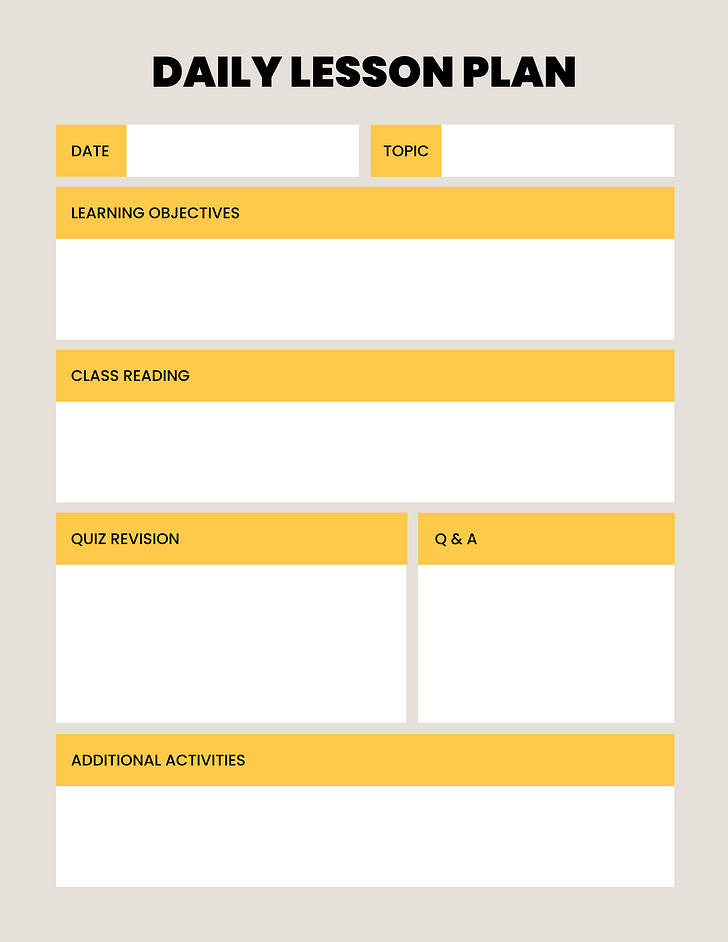 Minimalistic Lesson Plans for Everyday Use | Renderforest