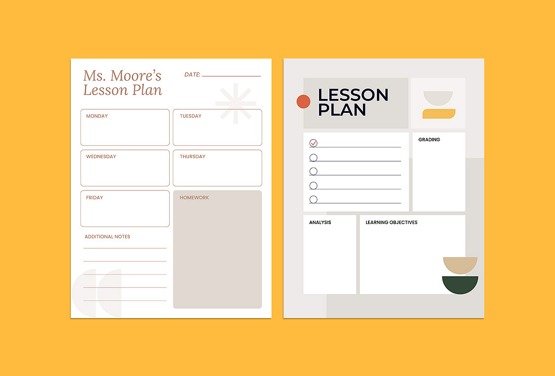 Minimalistic Lesson Plans for Everyday Use | Renderforest