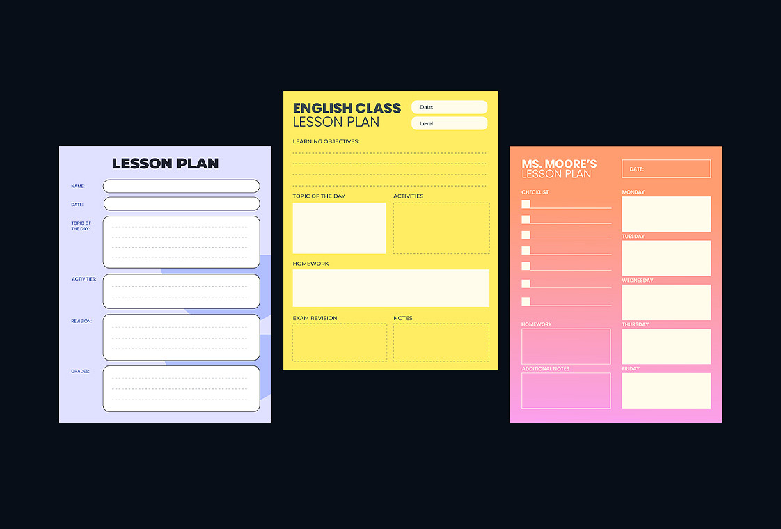 Minimalistic Lesson Plans for Everyday Use | Renderforest