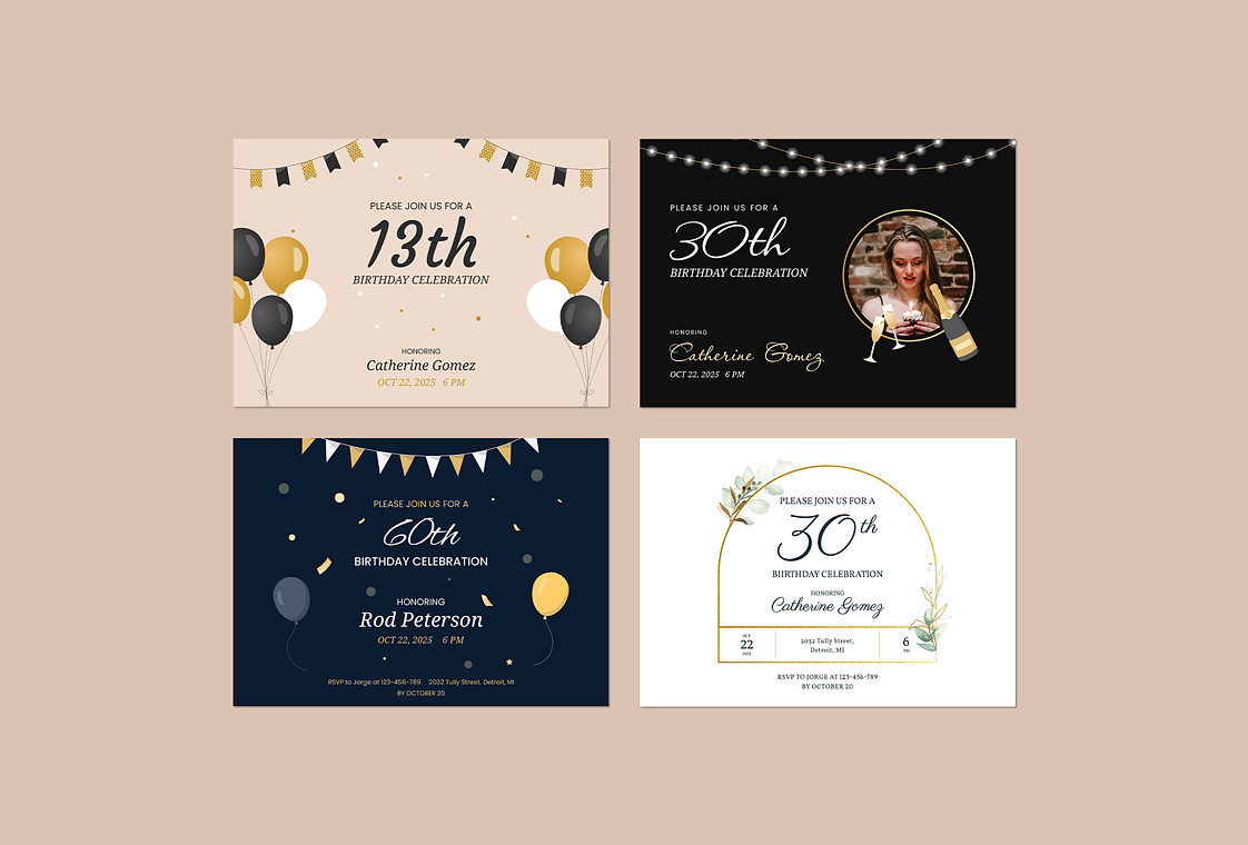 Festive Birthday Invitation Templates | Renderforest