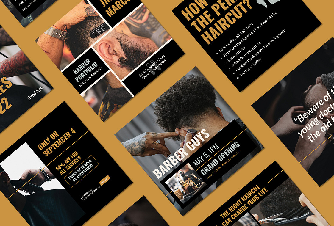 Barbershop Marketing Kit | Renderforest