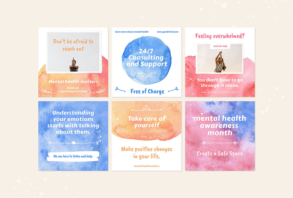 Mental Health Awareness SMM Posts | Renderforest