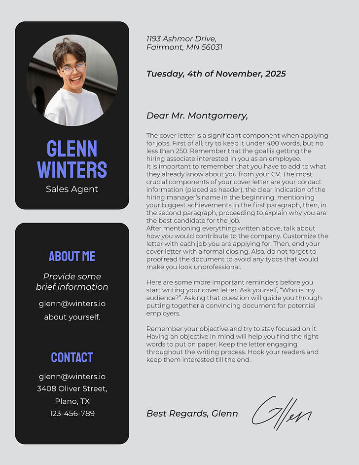 Corporate Cover Letters | Renderforest