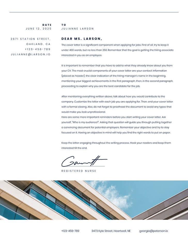 Minimalistic Cover Letters | Renderforest