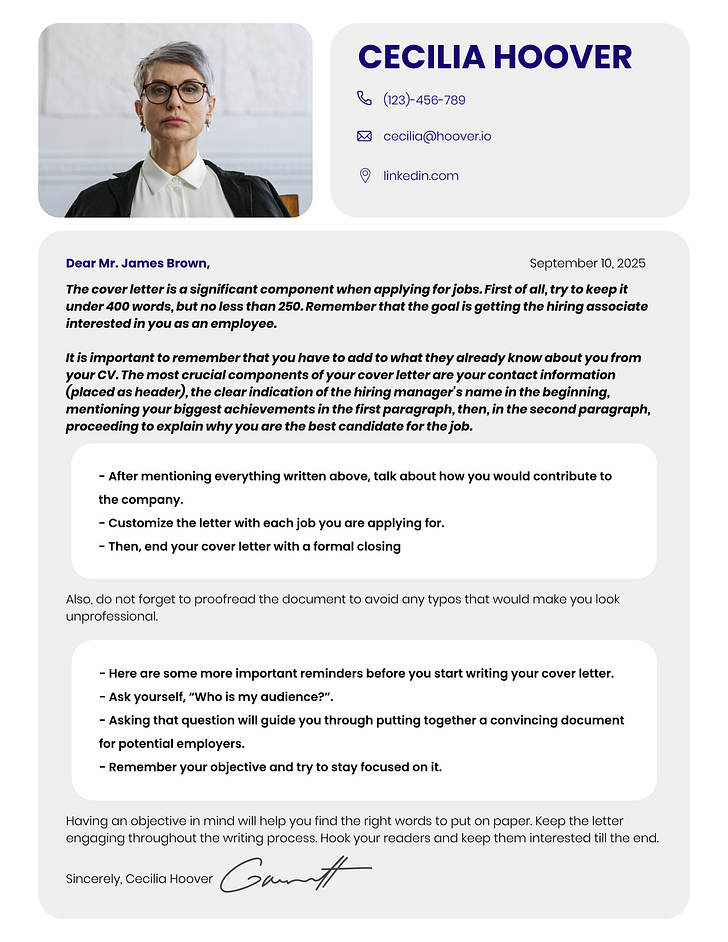 Minimalistic Cover Letters | Renderforest