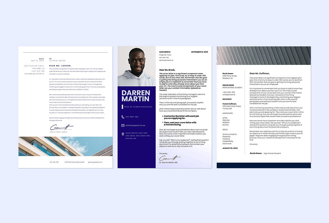 Minimalistic Cover Letters | Renderforest