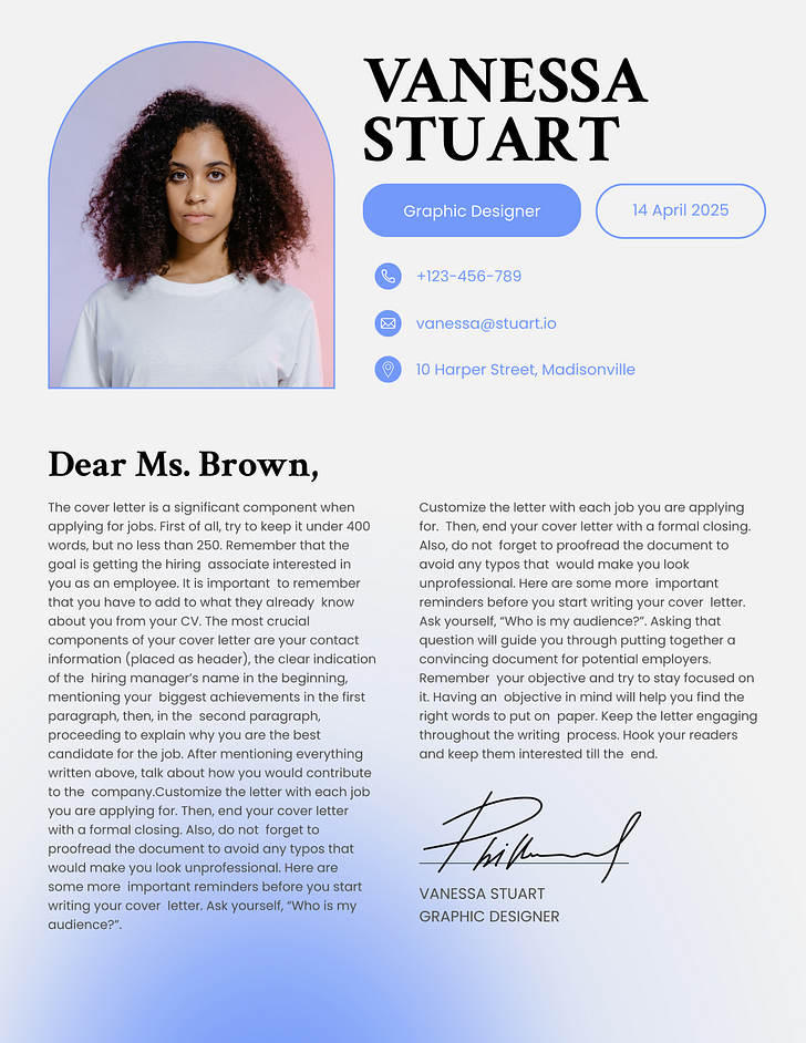 Modern Cover Letters | Renderforest