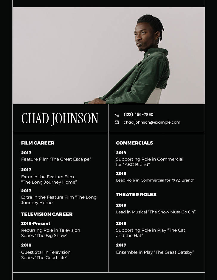 Acting Resume Templates | Renderforest