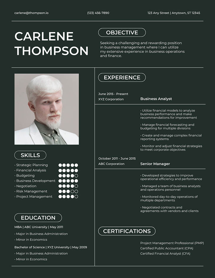 Business Pro Resume Templates | Renderforest