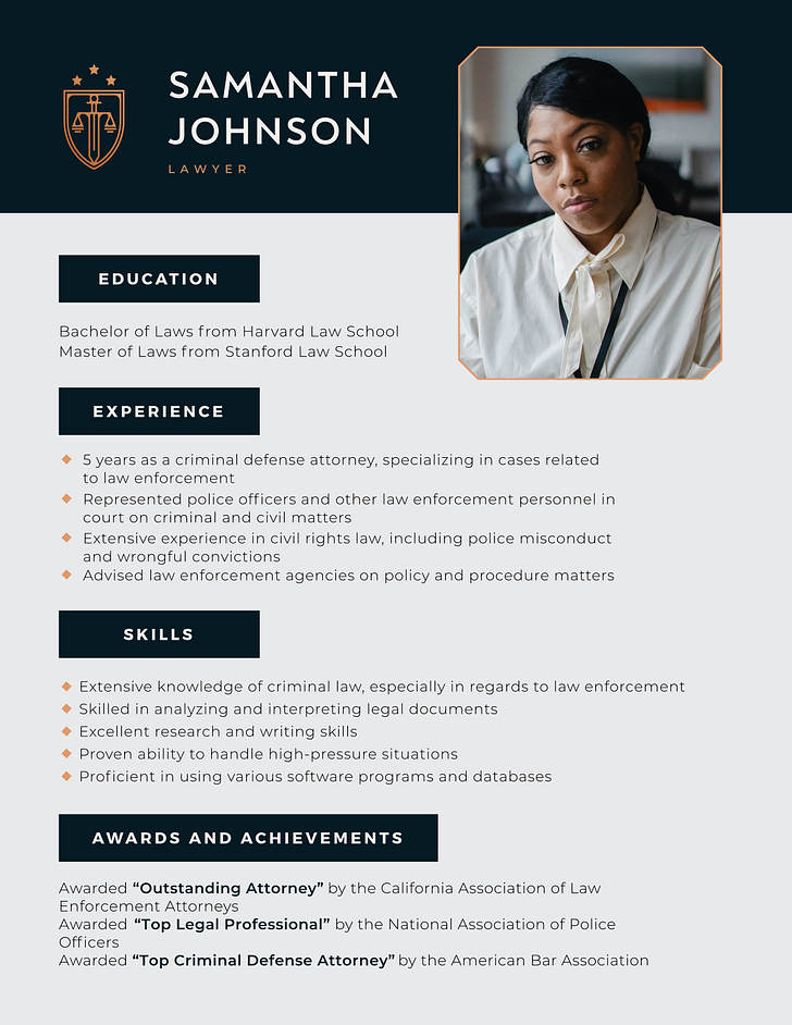 Elegant Lawyer Resume Templates | Renderforest