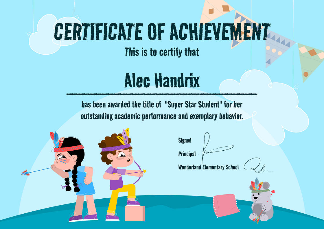 Kids' Achievements Certificates | Renderforest