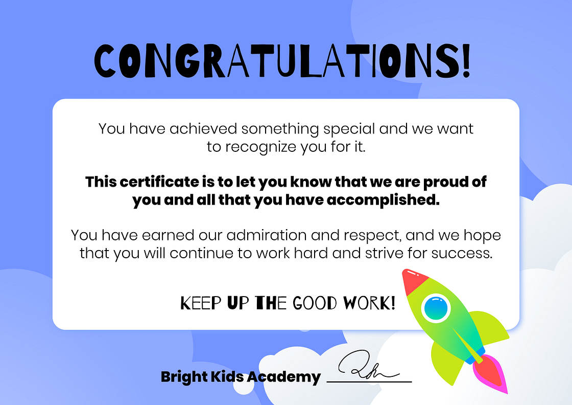 Kids' Achievements Certificates | Renderforest