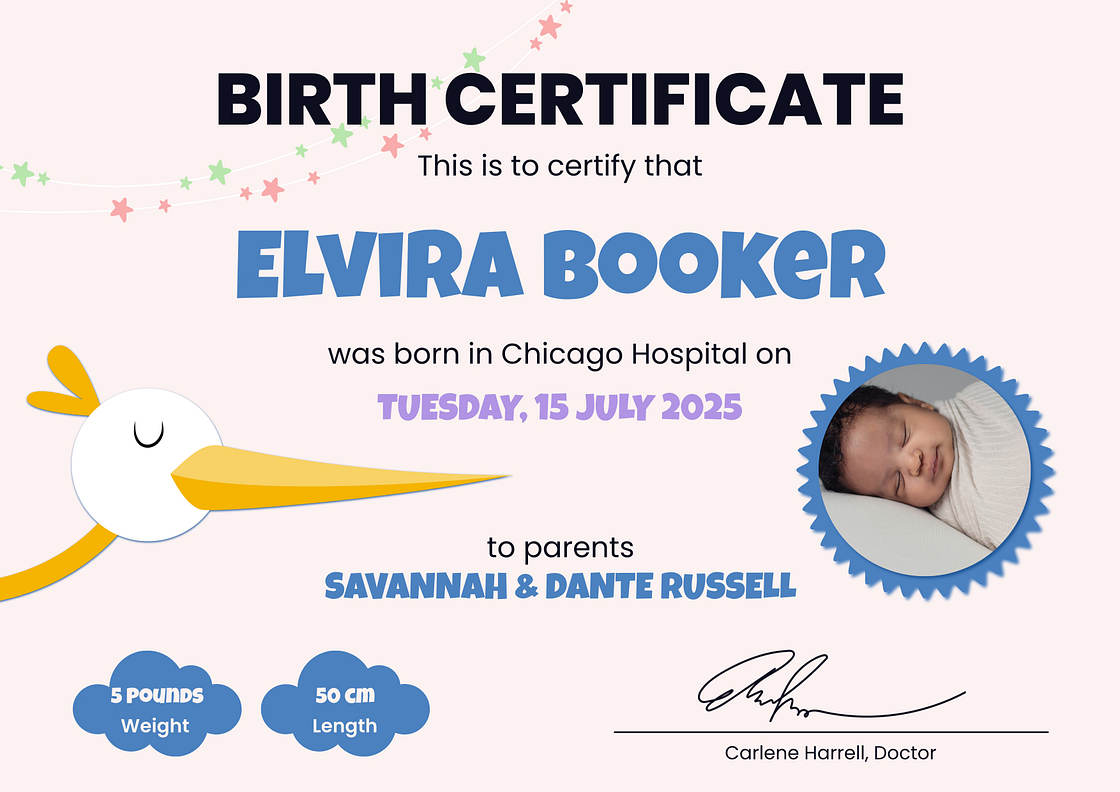Birth Certificate Templates | Renderforest
