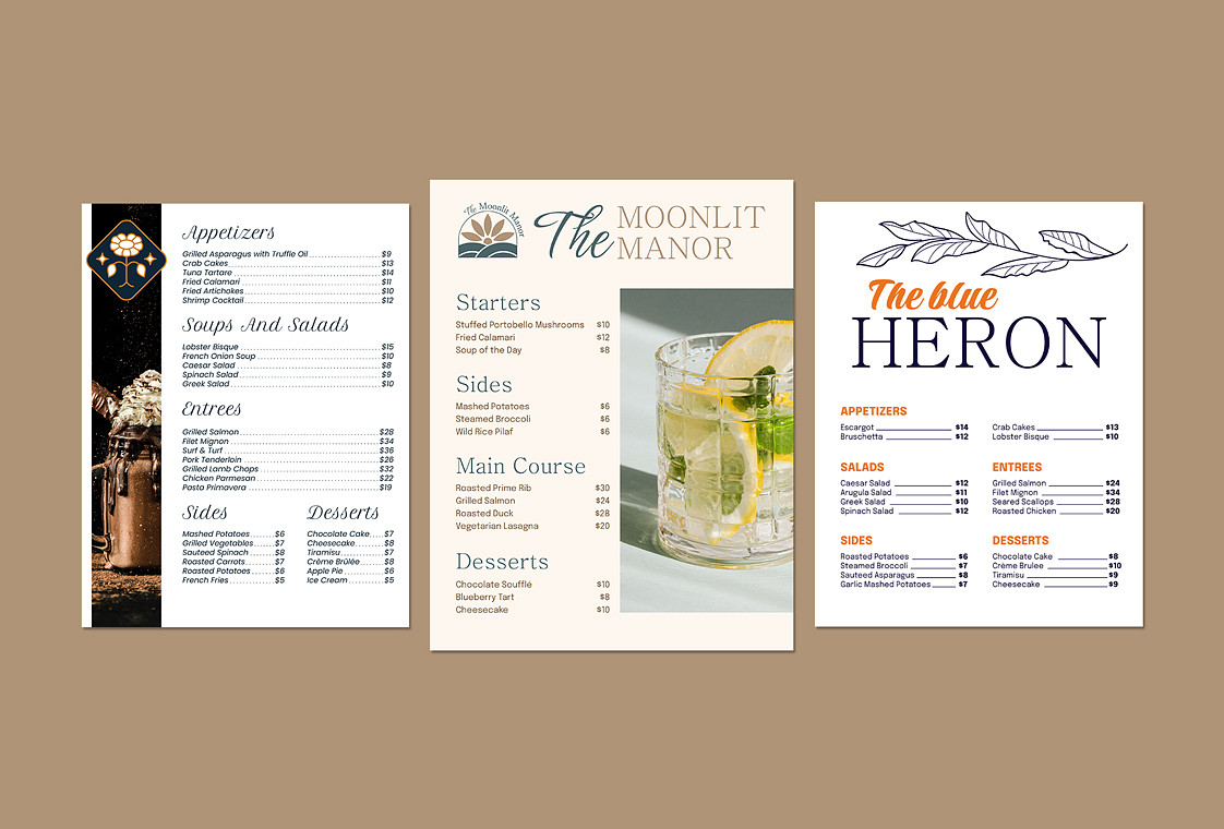 Elegant Dinner Party Menus | Renderforest