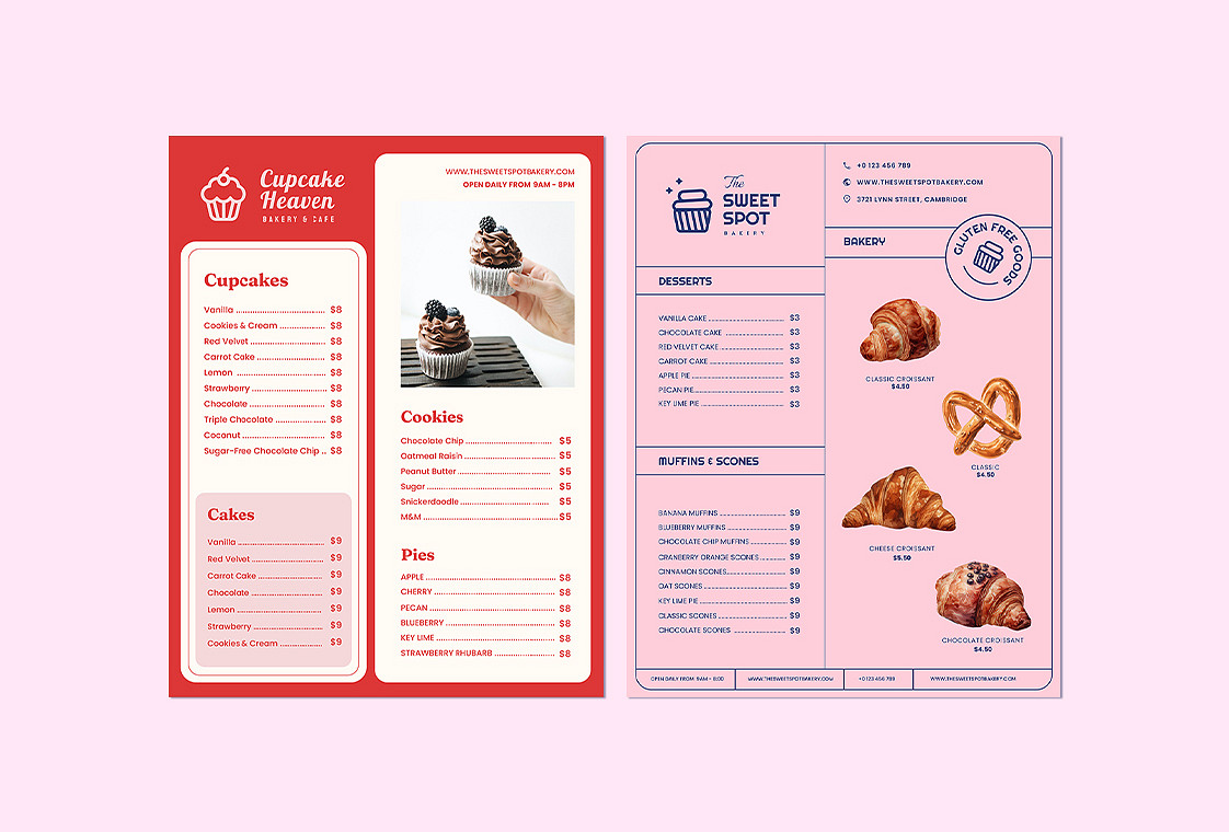 Delightful Bakery Menu Templates | Renderforest