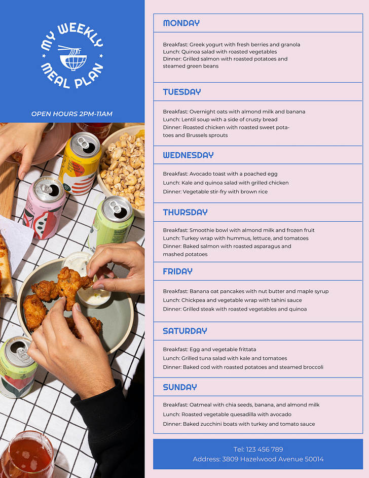 Taste of the Week Menu Templates | Renderforest