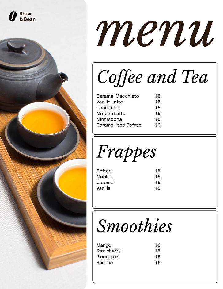 Beverage Menu Design Collection | Renderforest