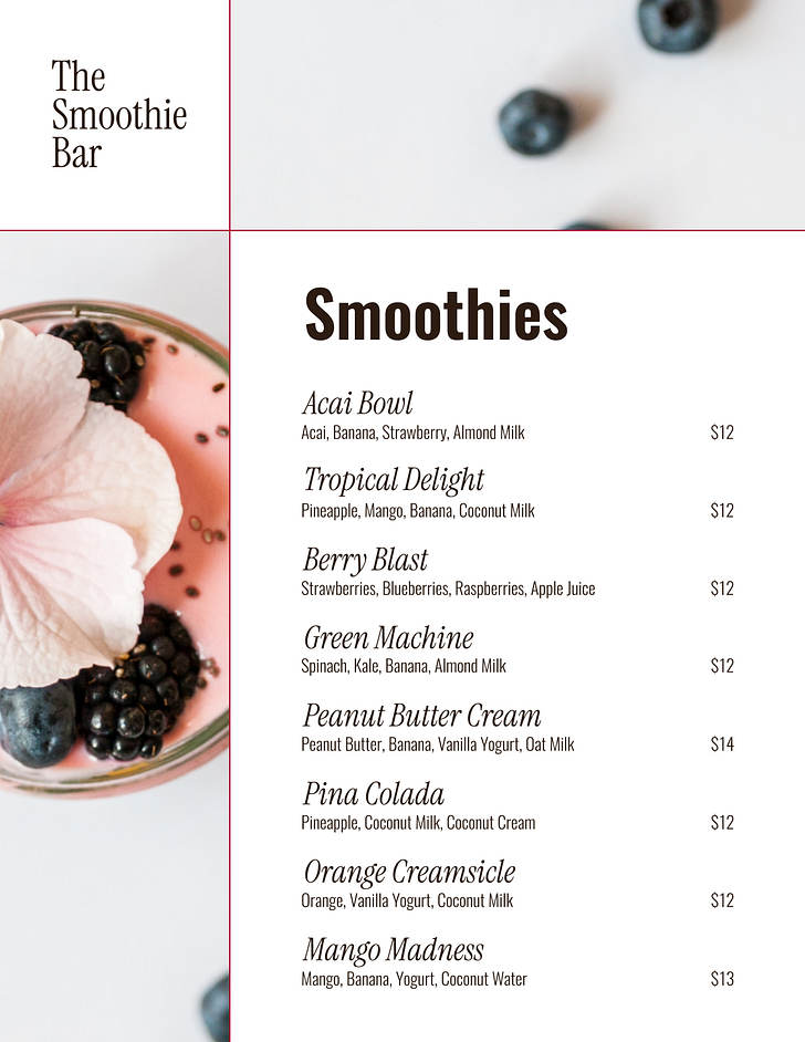 Beverage Menu Design Collection | Renderforest