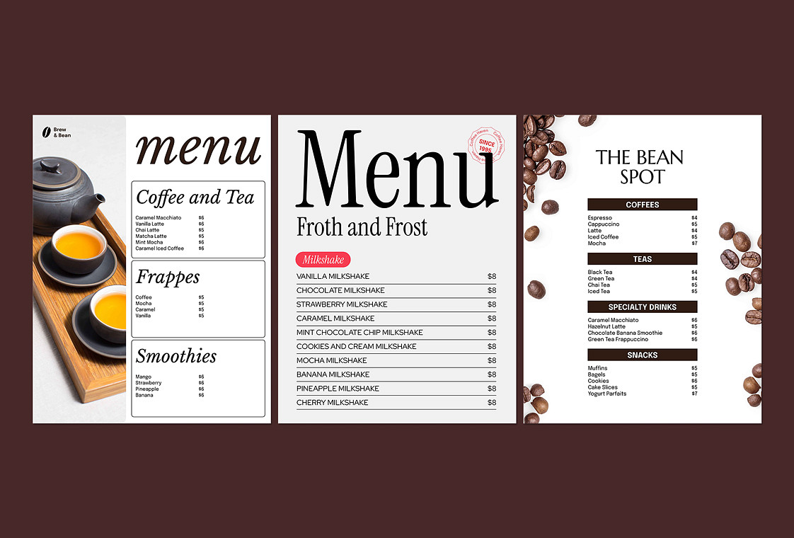 Coleção de Designs de Menus de Bebidas | Renderforest