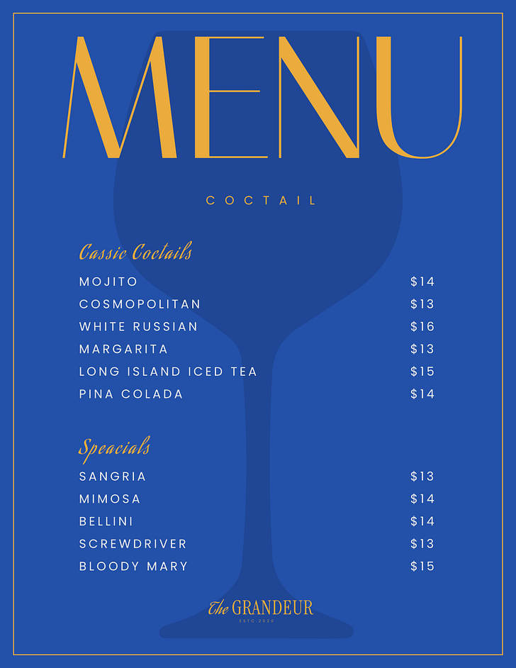Trendy Cafe Menu Templates | Renderforest