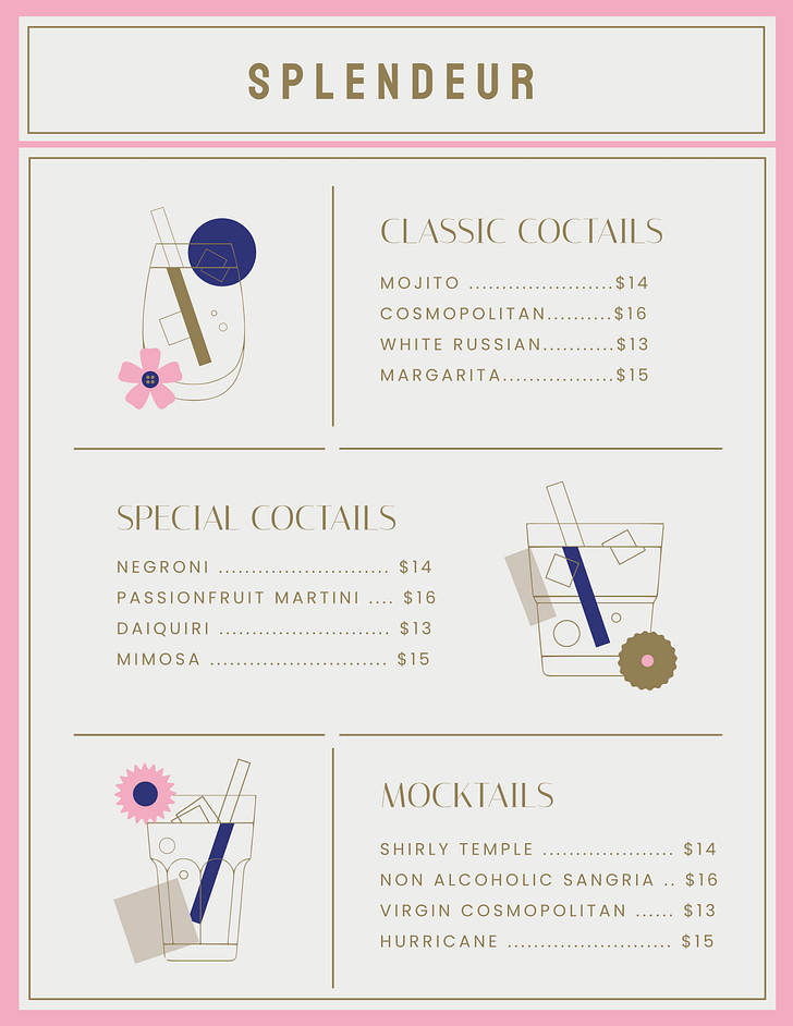 Trendy Cafe Menu Templates | Renderforest