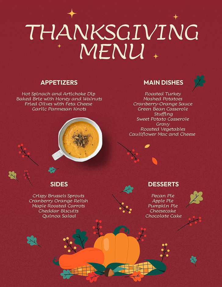 Thanksgiving Menu Templates | Renderforest
